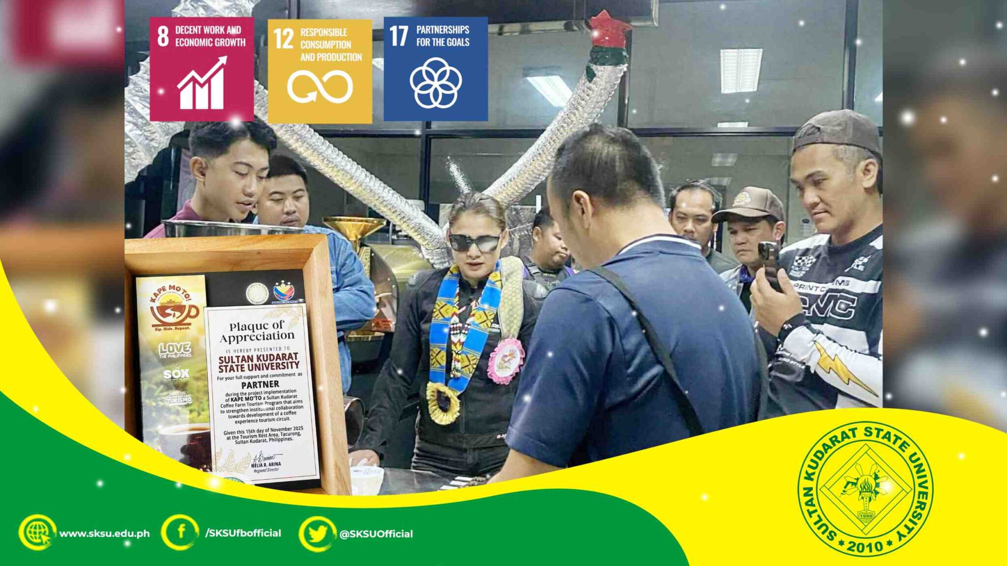 SKSU Recognized as Partner in DOT’s “Kape Mo’To” Coffee Farm Tourism ...